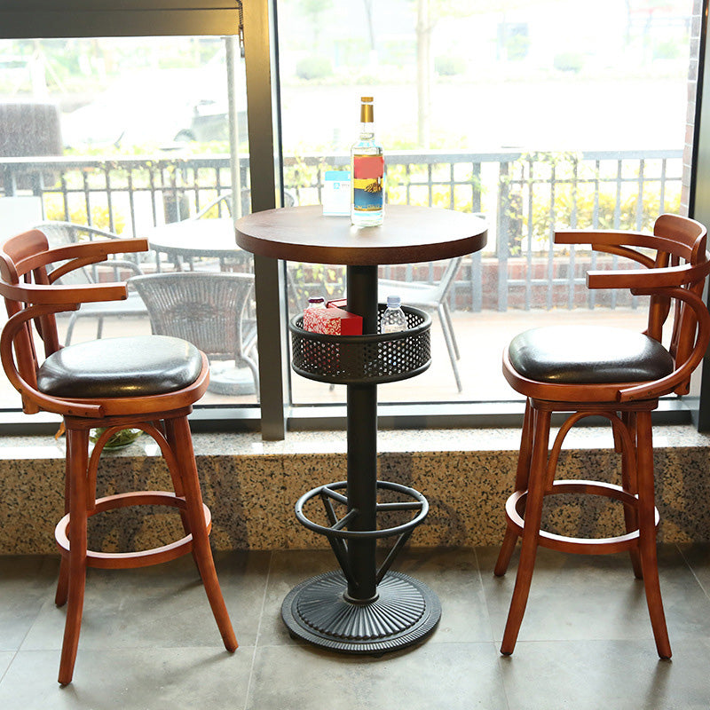 Modern 1/2/3 Pieces Wooden Pub Table Set Fixed Table Counter Table for ...