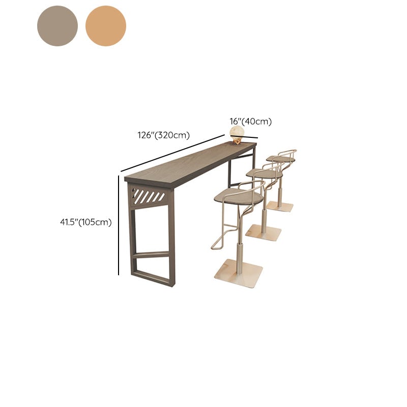 Industrial Rectangle Bistro Bar Desk Solid Wood Bistro Table with ...