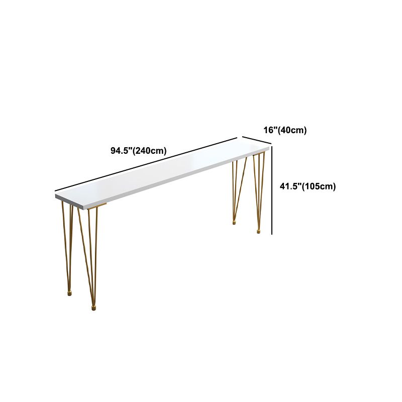 Pine Wood Bar Dining Table Glam Rectangle Bar Table with 4 Legs ...