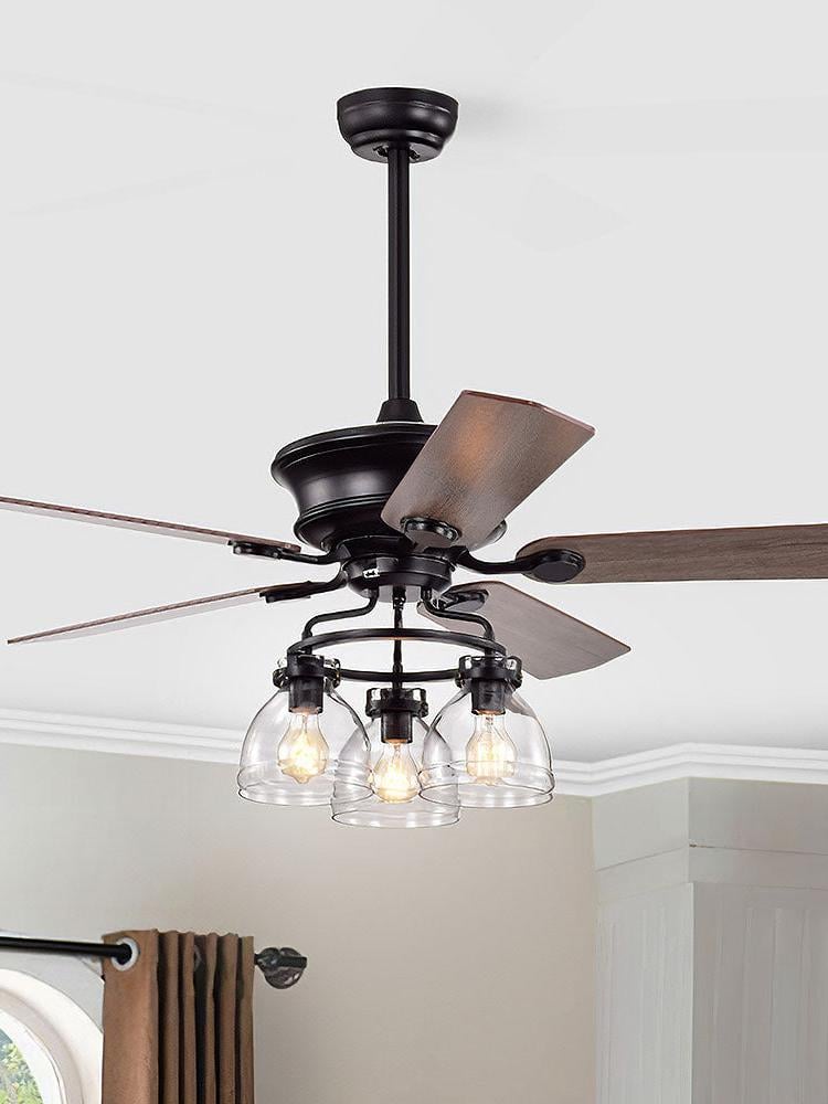 Minimalist 3 Head Ceiling Fan With Light And Remote