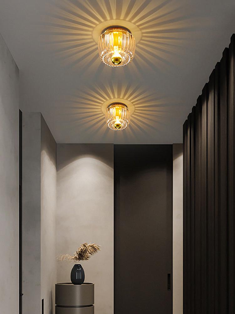 Modern Small Simple Clear Glass Ceiling Light