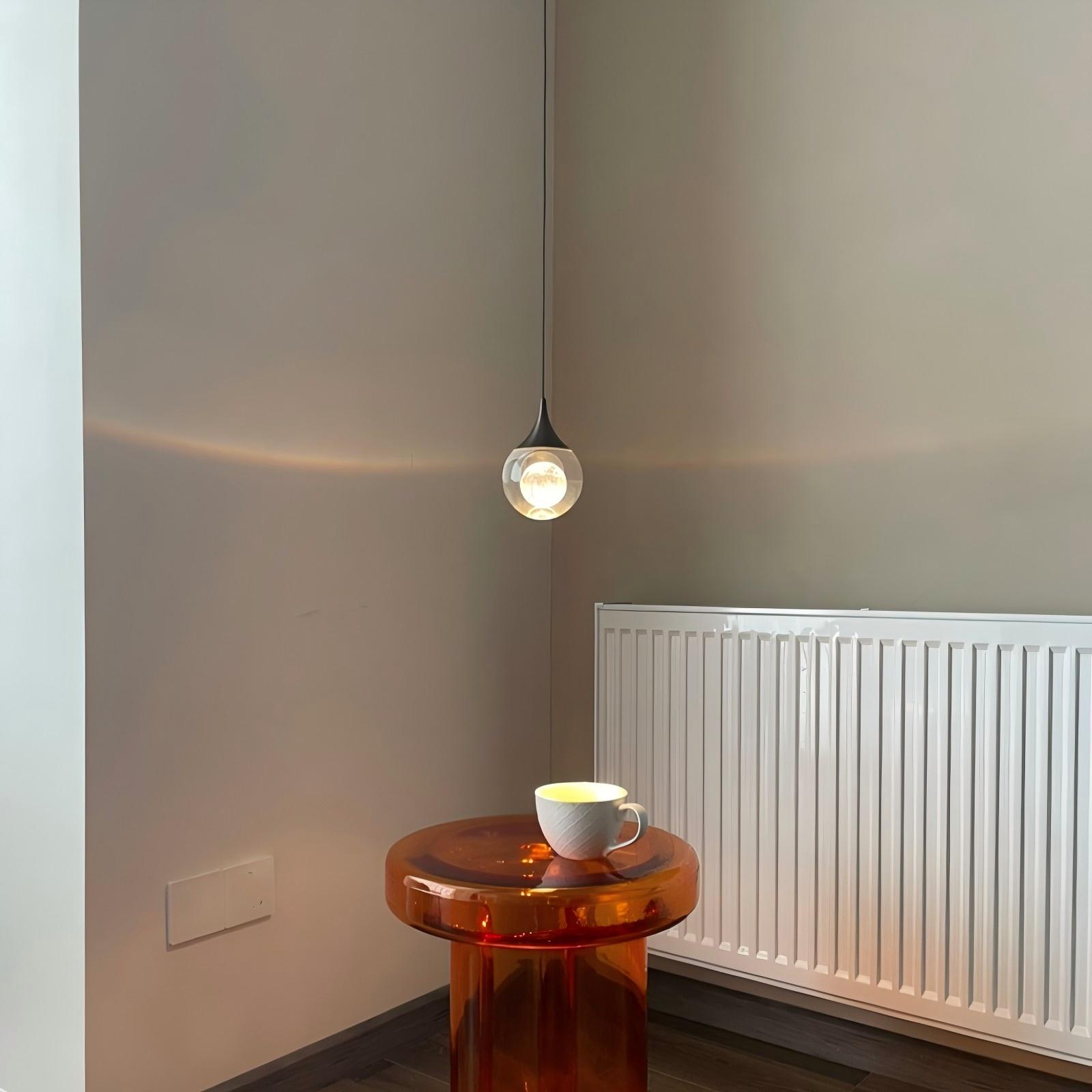 Moon Clear Glass Ball Pendant Light